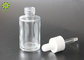 Square Empty Cosmetic Bottles , Clear Glass Essential Oil Dropper Bottles